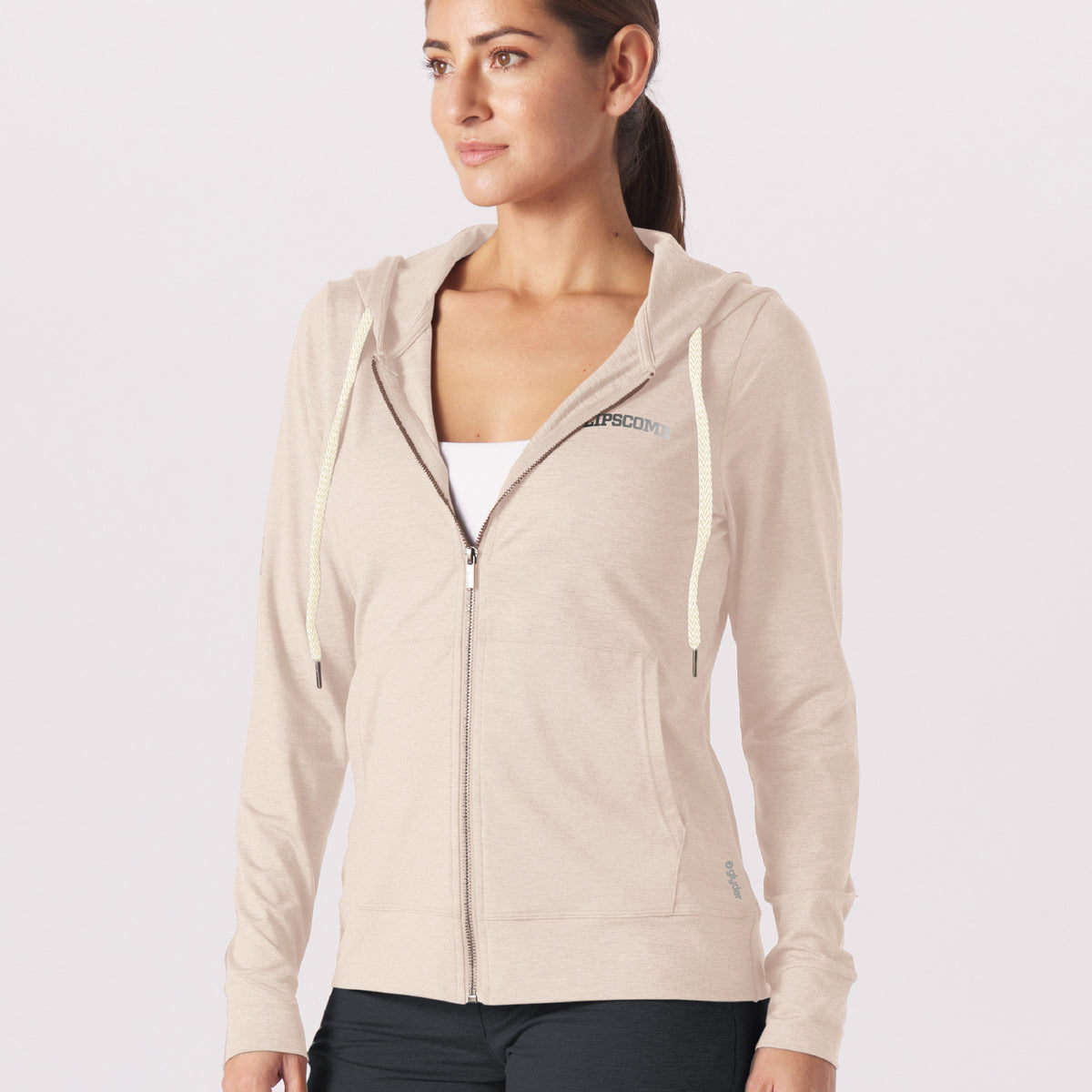 On the Go Lightweight Full Zip Hoodie | Oatmilk Marble – Lipscomb ...